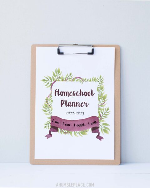 Customizable Printable Homeschool Planner Cover with Ferns and Ribbons ...