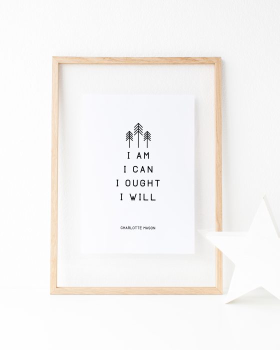 Charlotte Mason "I am...." Quote with Line Art Print · a humble place