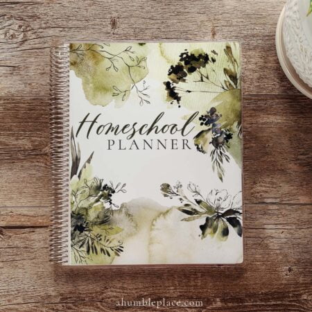 Customizable Printable Homeschool Planner Cover with Nature Watercolors ...