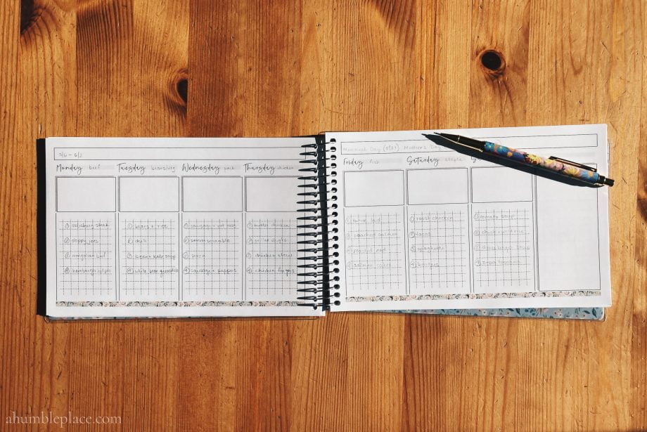 Simple Monthly Meal Planning System for Families · a humble place