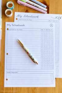 Home to Use Homeschool Assignment Sheets · a humble place