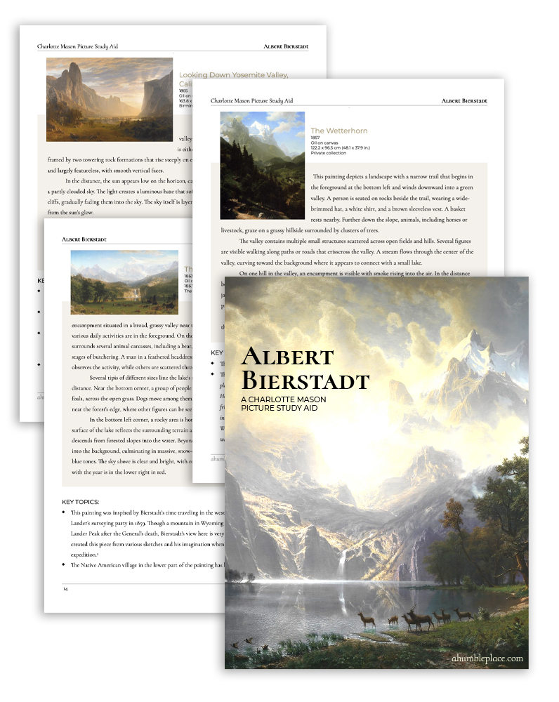 Charlotte Mason Art Study · a humble place